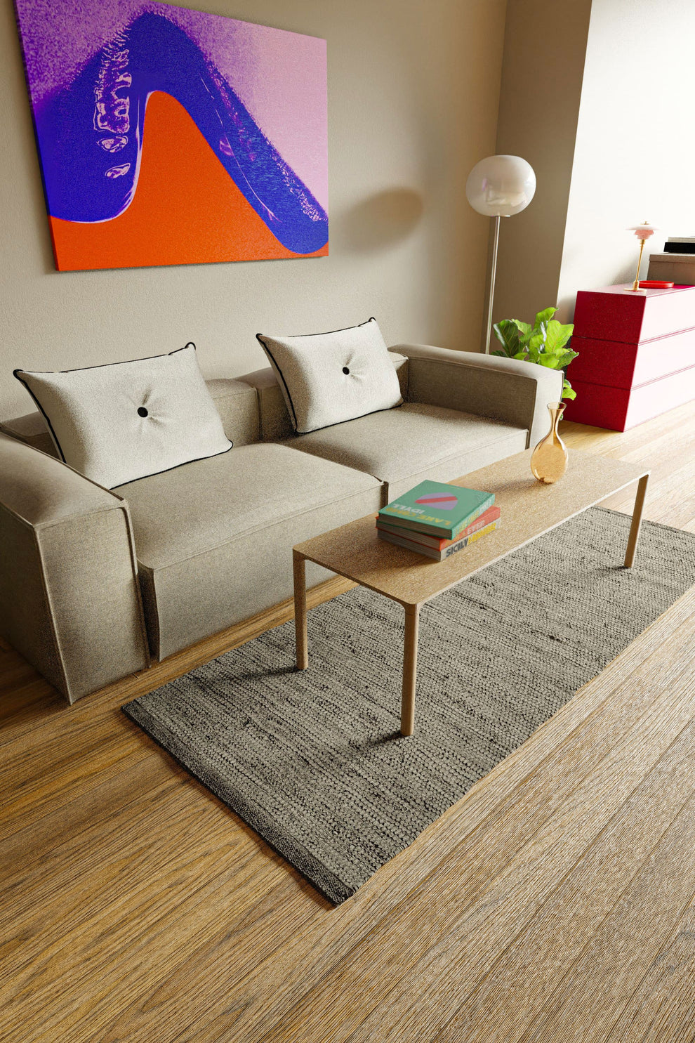 Bomuldstæppe, Cashmere – RUG SOLID