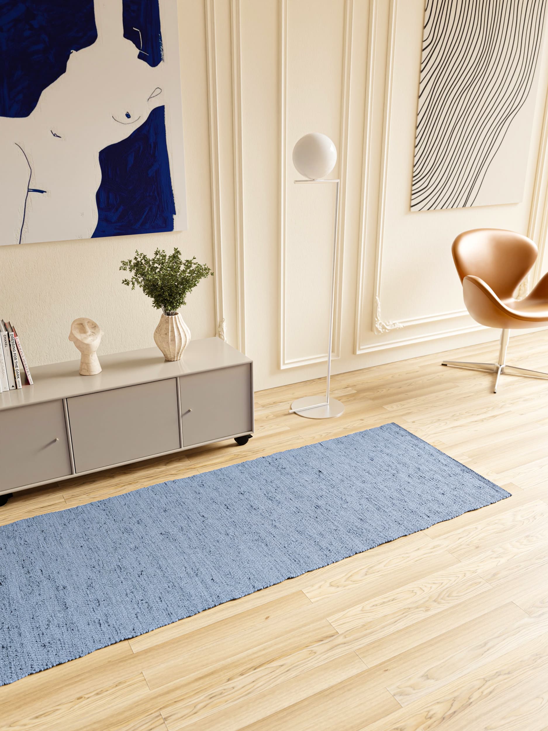 Bomuldstæppe, Pacific – RUG SOLID